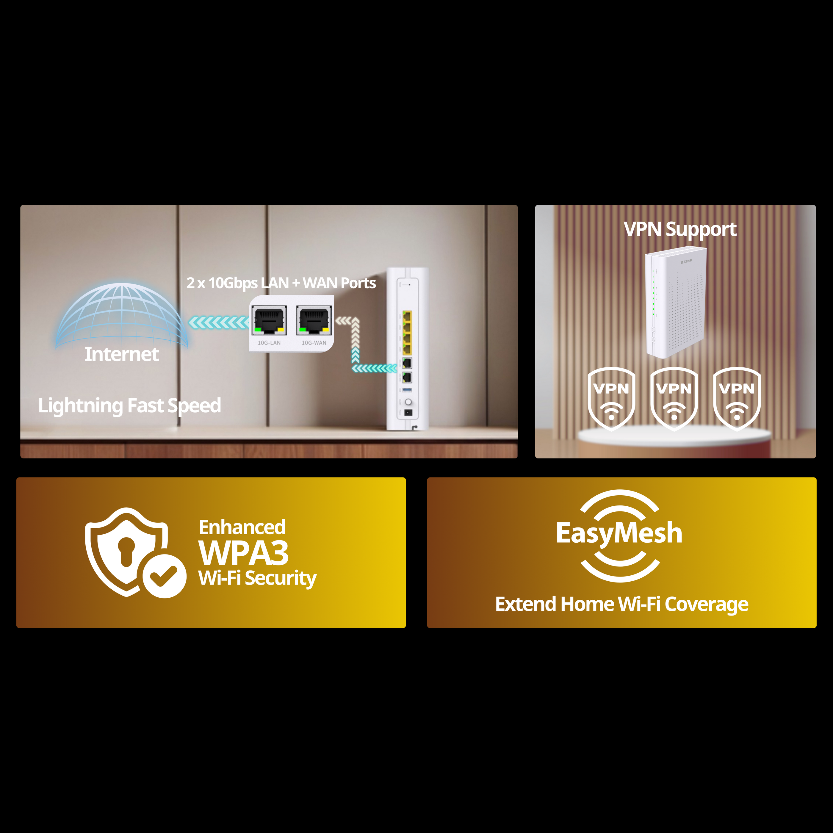 D-Link DPN-BE7212GR 1 Pack 2 Pack | BE7200 Wi-Fi 7 2x10G Gigabit Mesh ...
