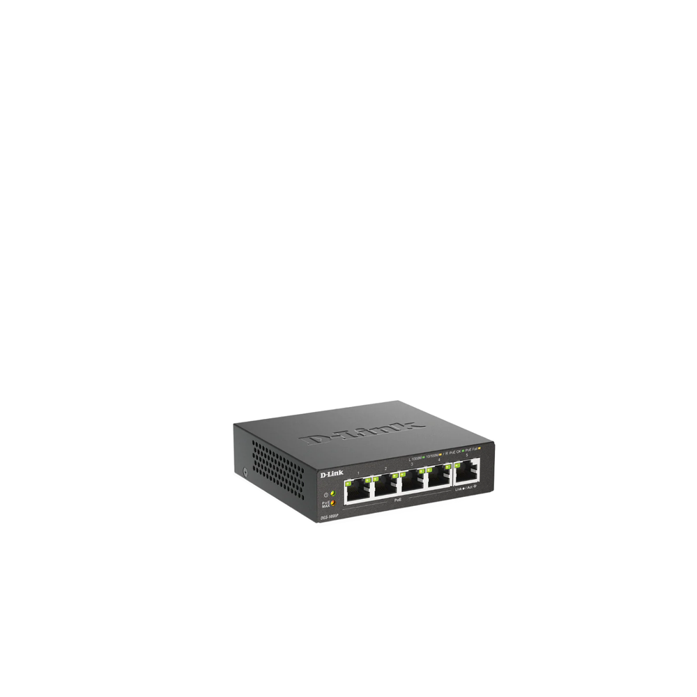 D-Link DGS-1005P | 5-Port Gigabit Metal Desktop Switch with 4 PoE Ports ...