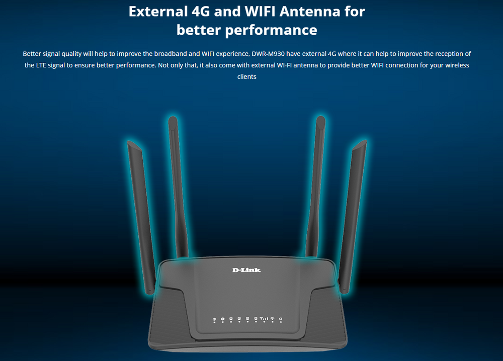 D-Link DWR-M930 | 4G LTE N300 Mobile Router with LAN & WAN – D-Link ...